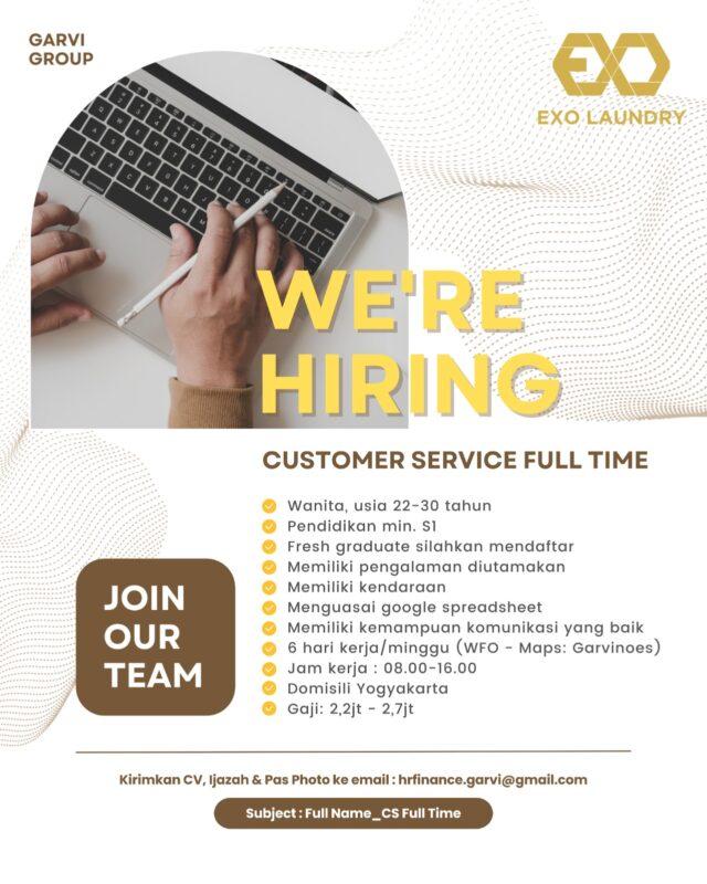 Lowongan Kerja Customer Service di Garvi Group (EXO Laundry ...