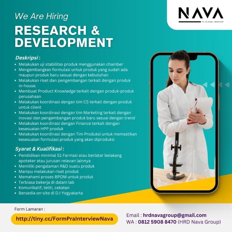 Lowongan Kerja Research & Development - Supervisor Produksi di PT. Global Nava Industri ...
