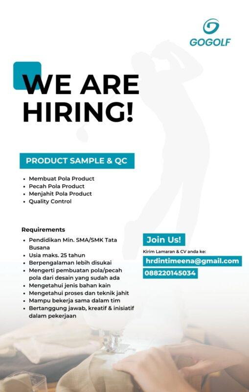 Lowongan Kerja Product Sample & QC di Gogolf - LokerJogja.ID