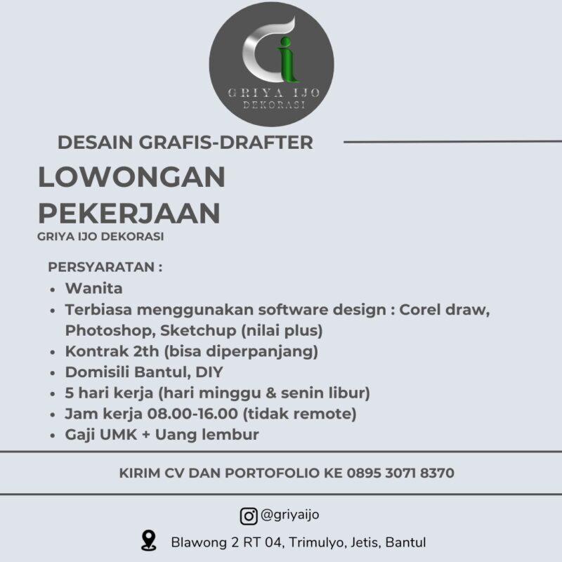 Lowongan Kerja Desain Grafis - Drafter di Griya Ijo Dekorasi - LokerJogja.ID