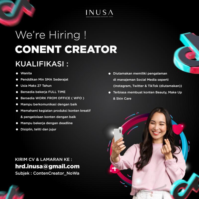 Lowongan Kerja Content Creator di Inusa Skincare - LokerJogja.ID