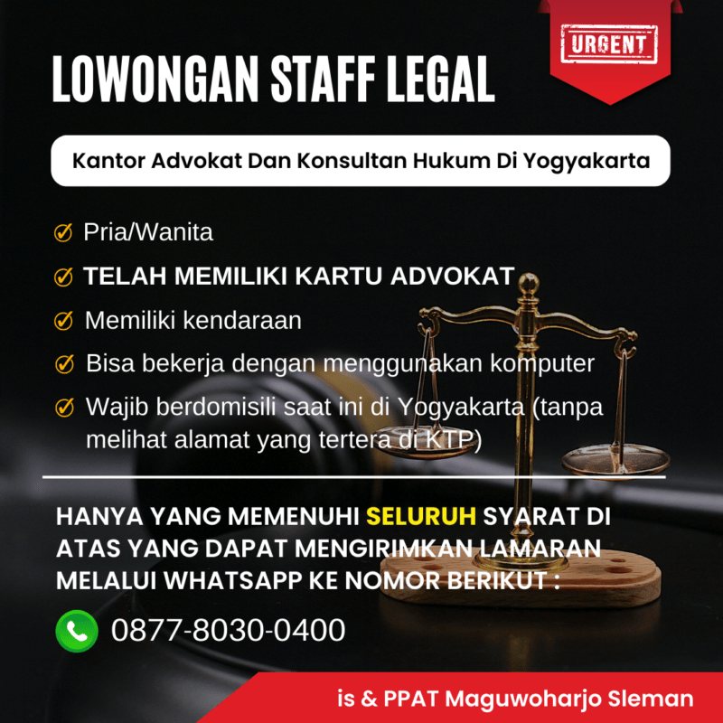 Lowongan Kerja Staff Kantor Notaris - Staff Legal Kantor Advokat di ... Lowongan Kerja Staff Kantor Notaris - Staff Legal Kantor Advokat di ...