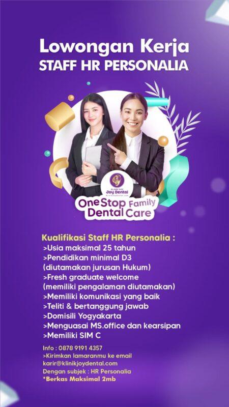 Lowongan Kerja Staff Personalia - Staff GA - Staff Cleaning Service Cabang Purwokerto di Klinik ...