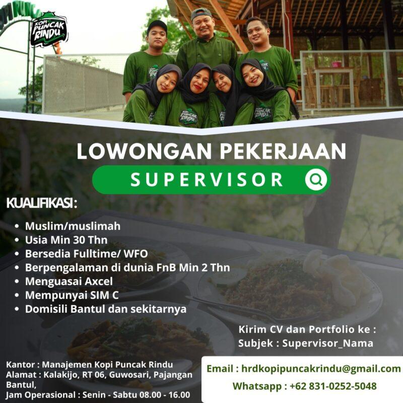 Lowongan Kerja Supervisor - Admin Sosmed - Cook - Casual di Kopi Puncak ...