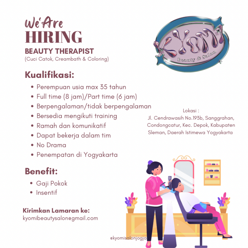 Lowongan Kerja Beauty Therapist di Kyomi Beauty & Salon - LokerJogja.ID