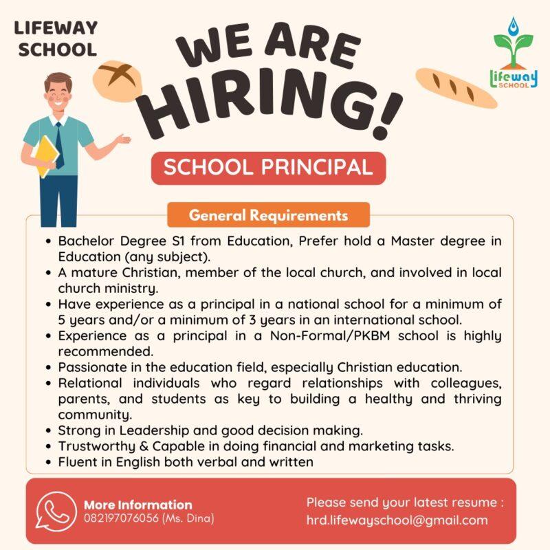Lowongan Kerja School Principal di Lifeway School - LokerJogja.ID