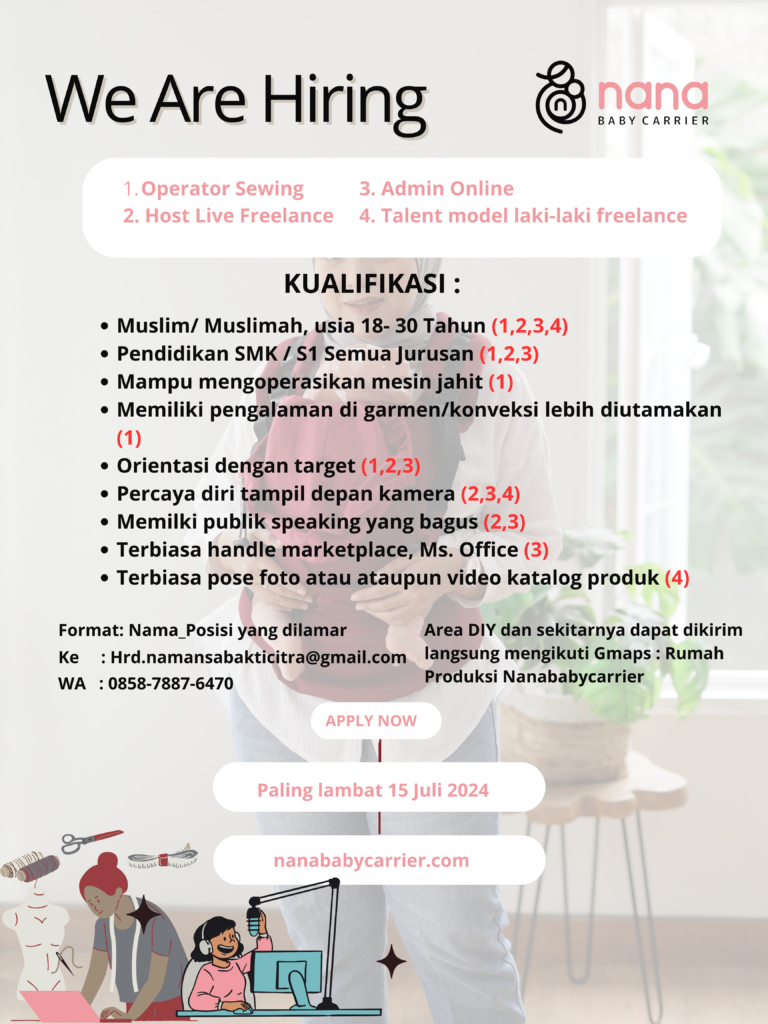 Lowongan Kerja Operator Sewing - Host Live Freelance - Admin Online - Talent Model Laki-laki ...