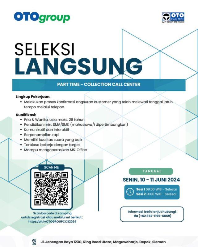 Lowongan Kerja Part Time Collection Call Center di OTO GROUP (PT Summit ...