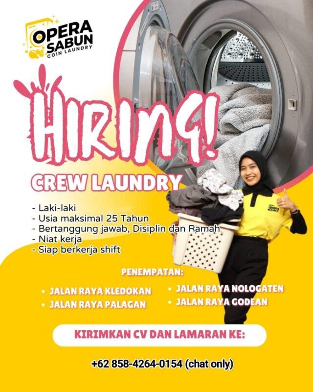 Lowongan Kerja Crew Laundry di Opera Sabun Coin Laundry - LokerJogja.ID