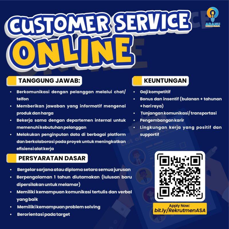 Lowongan Kerja Customer Service Online di PT. Adanu Adhinata Semesta ...