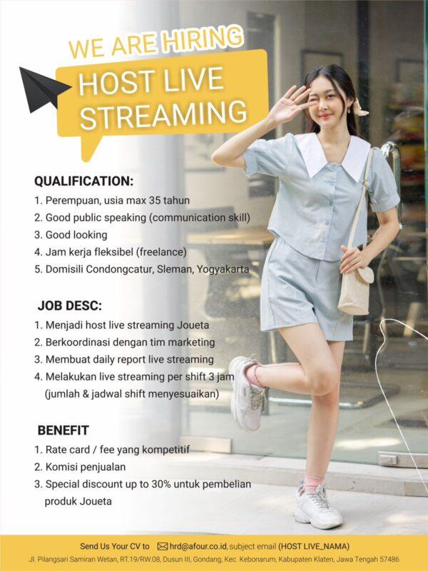 Lowongan Kerja Host Live Streaming di PT. Angge Angge Anggana Adhi (Afour) For Brand Joueta ...