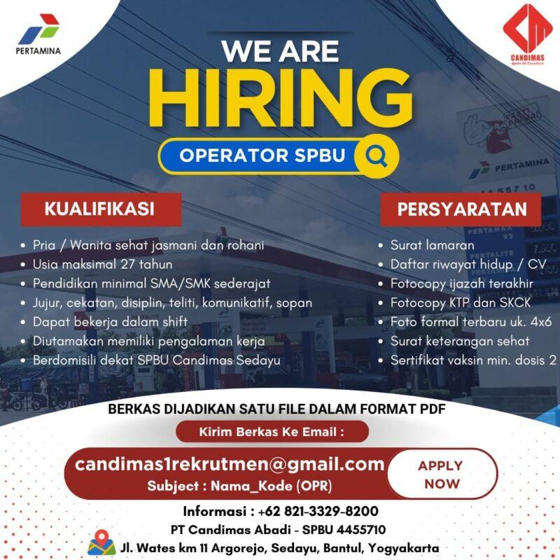 Lowongan Kerja Operator SPBU di PT. Candimas Abadi - LokerJogja.ID