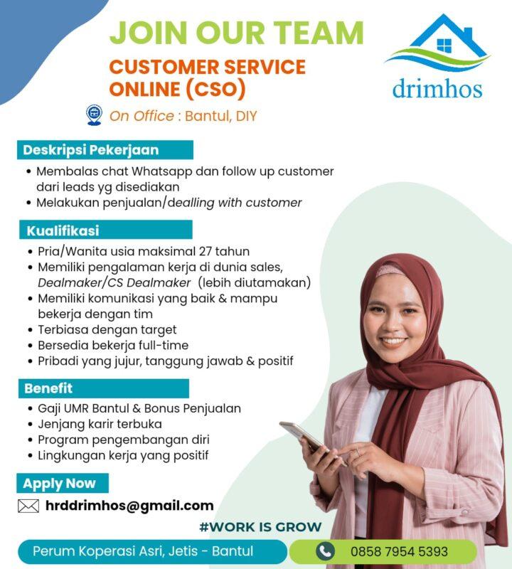 Lowongan Kerja CSO - CRM - Manager Operasional - HR di Drimhos Digital ...