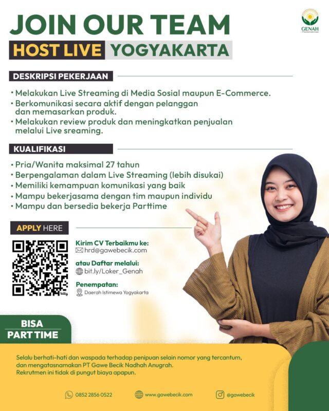 Lowongan Kerja Host Live - Copywriter - General Affair - KOL Marketing ...