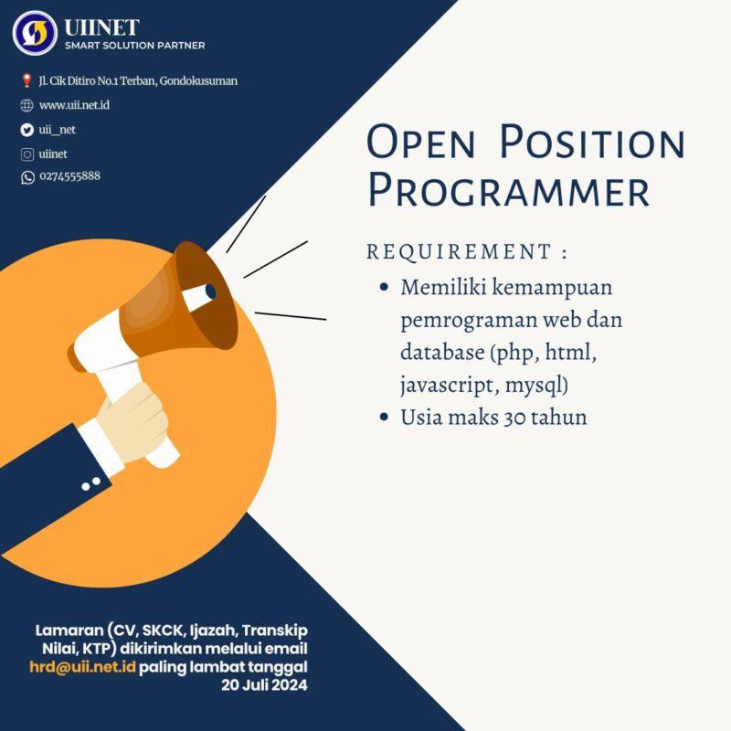 Lowongan Kerja Programmer di PT. Global Prima Utama (UIINET ...