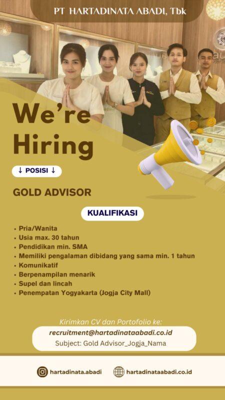 Lowongan Kerja Gold Advisor di PT. Hartadinata Abadi, Tbk - LokerJogja.ID