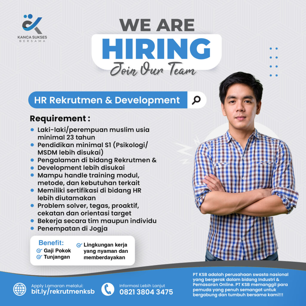 Lowongan Kerja HR Rekrutmen & Development - General Affair (GA) di PT. Kanca Sukses Bersama (KSB ...