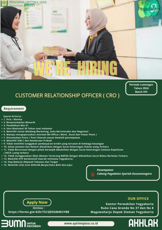 Lowongan Kerja Customer Relationship Officer (CRO) di PT. Pesonna ...