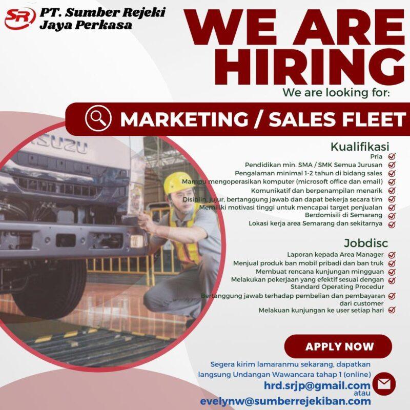 Lowongan Kerja Marketing / Sales Fleet Jogja & Semarang di PT. Sumber Rejeki Jaya Perkasa ...