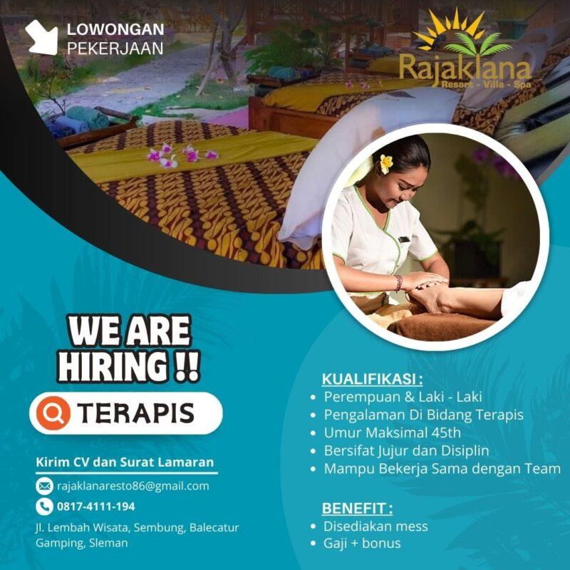 Lowongan Kerja Terapis di Rajaklana Resto And Spa Jogja - LokerJogja.ID