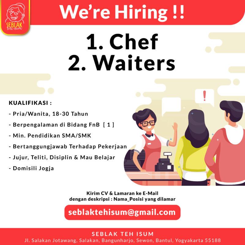 Lowongan Kerja Chef - Waiters di Seblak Teh Isum - LokerJogja.ID