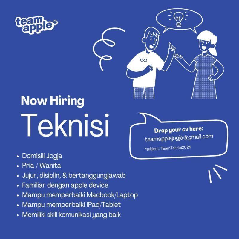 Lowongan Kerja Teknisi - Sales di Team Apple Jogja - LokerJogja.ID