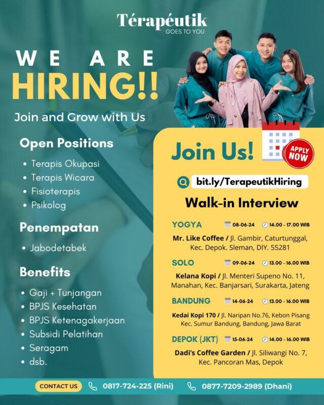 Lowongan Kerja Terapis Okupasi - Terapis Wicara - Fisioterpais - Psikolog di Terapeutik ...