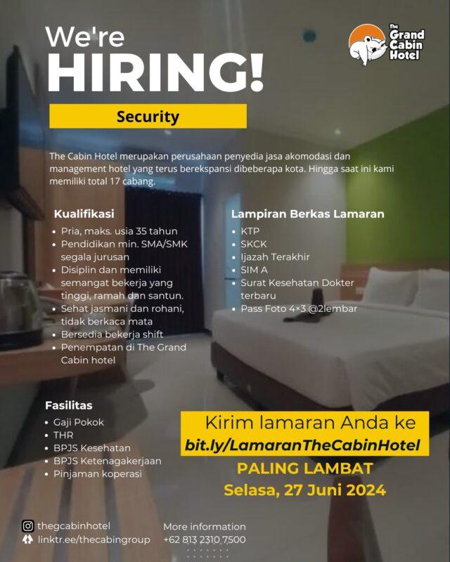 Lowongan Kerja Security di The Cabin Hotel - LokerJogja.ID