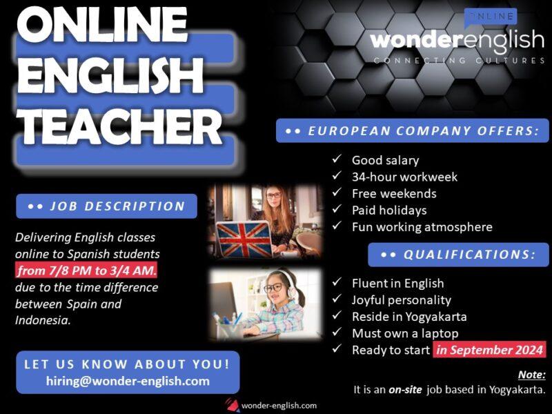 Lowongan Kerja Online English Teacher di Wonder English - LokerJogja.ID