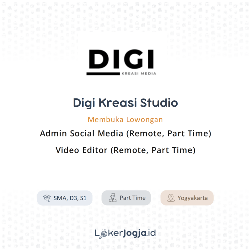 Lowongan Kerja Admin Social Media(Remote, Part Time) - Video Editor ...