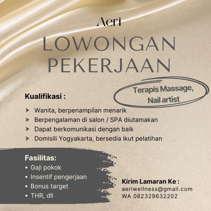 Lowongan Kerja Terapis Massage - Nail Artist di Aeri - LokerJogja.ID