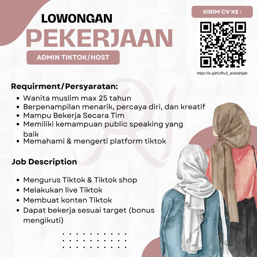 Lowongan Kerja Admin Tiktok / Host di Arana Hijab - LokerJogja.ID