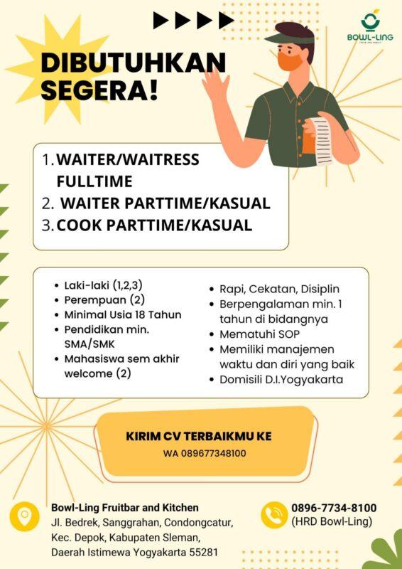 Lowongan Kerja Waiter/Waitress Full Time - Waiter Part Time/Kasual ...