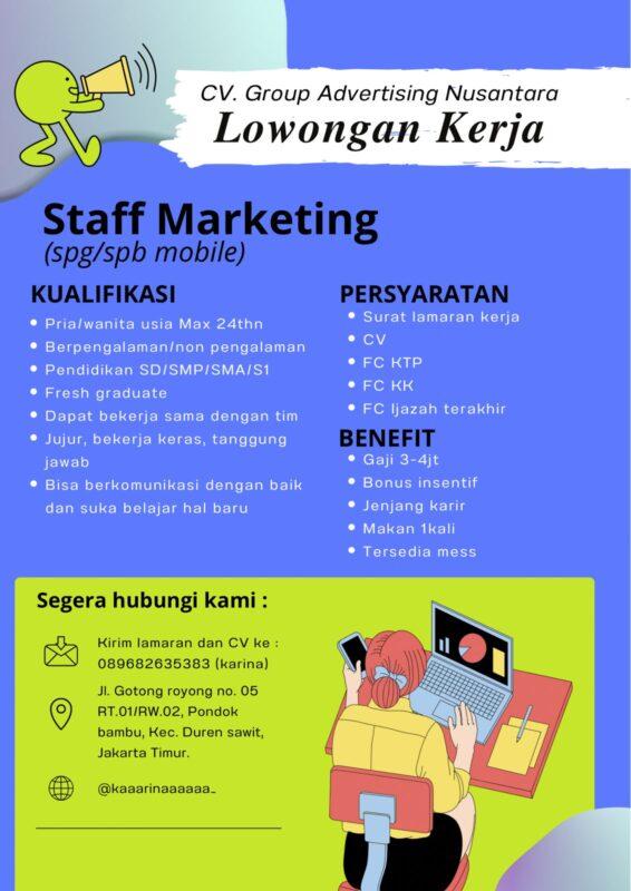 Lowongan Kerja SPB/SPG Mobile (Lapangan) di CV. Group Advertising Nusantara - LokerJogja.ID