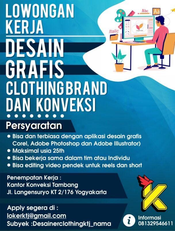 Lowongan Kerja Desain Grafis Clothing Brand dan Konveksi di CV. Konveksi Tambang - LokerJogja.ID