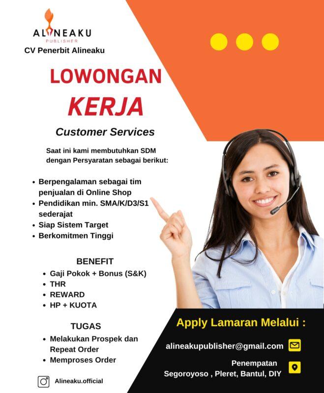 Lowongan Kerja Customer Services di CV. Penerbit Alineaku - LokerJogja.ID