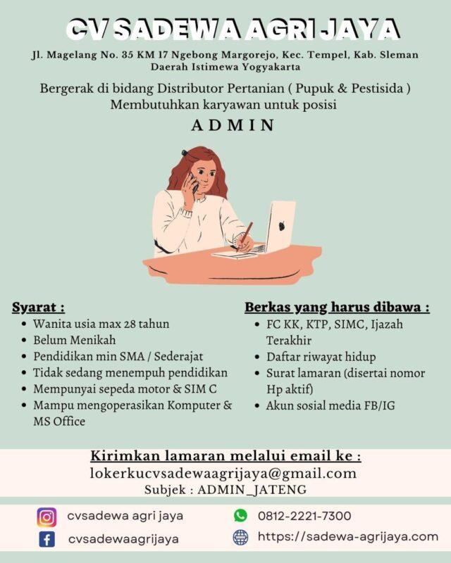 Lowongan Kerja Admin - Driver - Helper Driver di CV. Sadewa Agri Jaya ... Lowongan Kerja Admin - Driver - Helper Driver di CV. Sadewa Agri Jaya ...