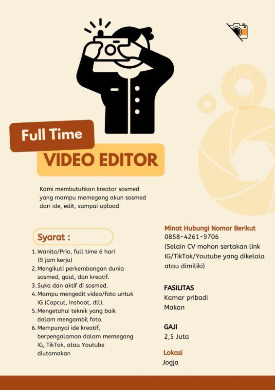 Lowongan Kerja Video Editor di Chan_su_official - LokerJogja.ID