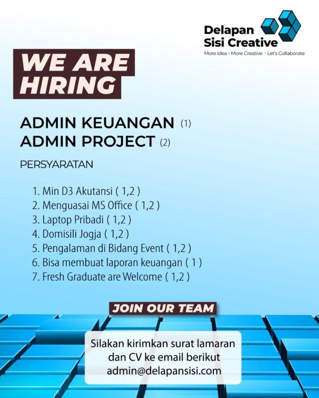 Lowongan Kerja Admin Keuangan - Admin Project di Delapan Sisi Creative - LokerJogja.ID