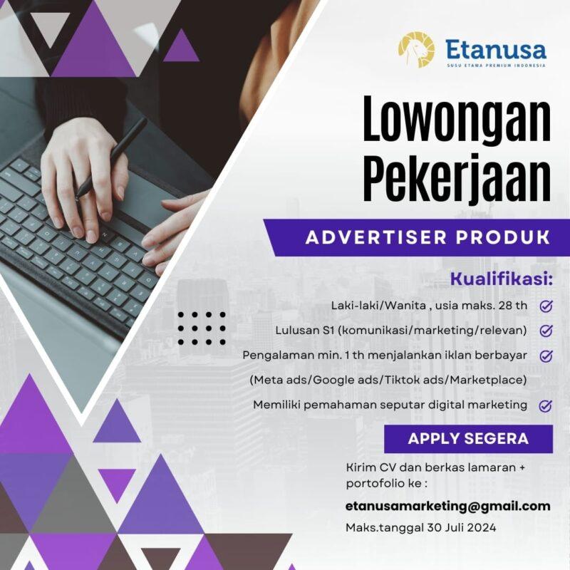 Lowongan Kerja Advertiser Produk di Etawa Nusantara Indonesia (Etanusa.id) - LokerJogja.ID