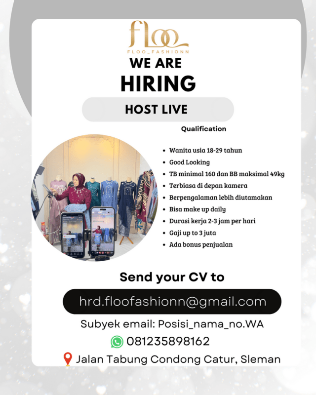 Lowongan Kerja Host Live di Floo Fashion - LokerJogja.ID