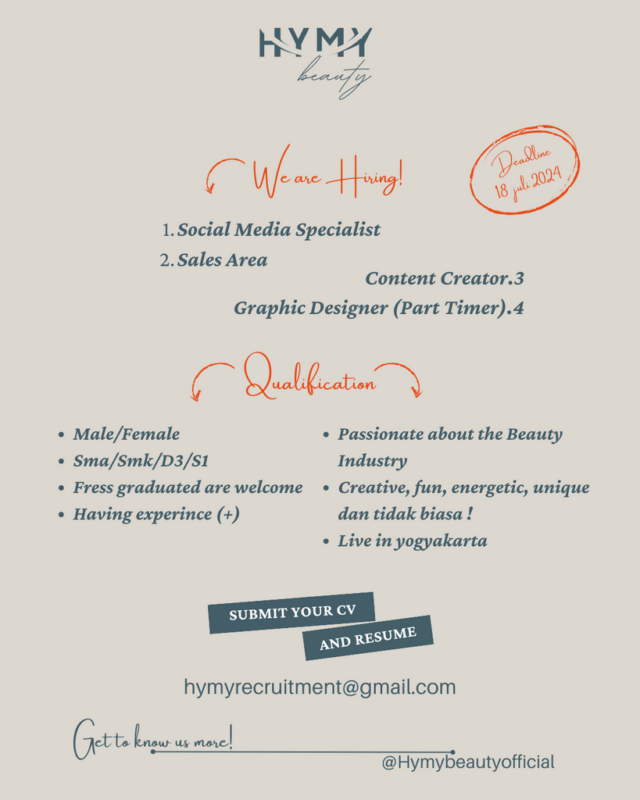 Lowongan Kerja Social Media Specialist - Sales Area - Content Creator - Graphic Designer Part ...