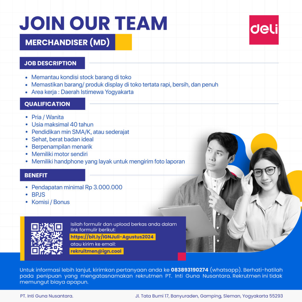 Lowongan Kerja Merchandiser - Receptionist - Pramuniaga Toko - Kasir Toko - Business Development ...