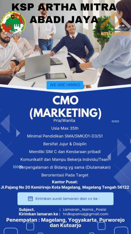 Lowongan Kerja CMO (Credit Marketing Officer) di KSP Artha Mitra Abadi ...