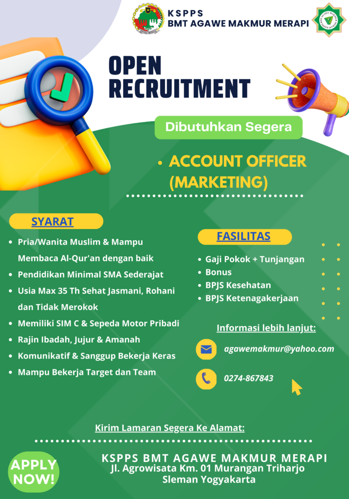 Lowongan Kerja Account Officer (Marketing) di KSPPS BMT Agawe Makmur ...
