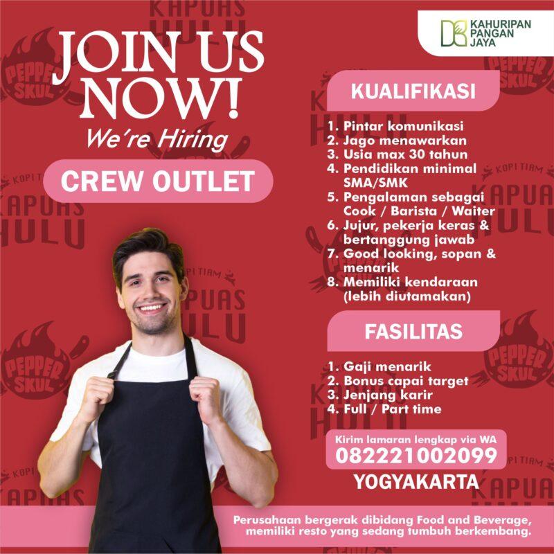 Lowongan Kerja Crew Outlet Full & Part Time di Kahuripan Pangan Jaya - LokerJogja.ID