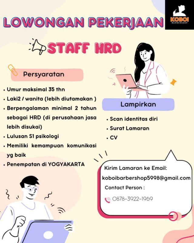 Lowongan Kerja Staff HRD di Koboi Barbershop - LokerJogja.ID