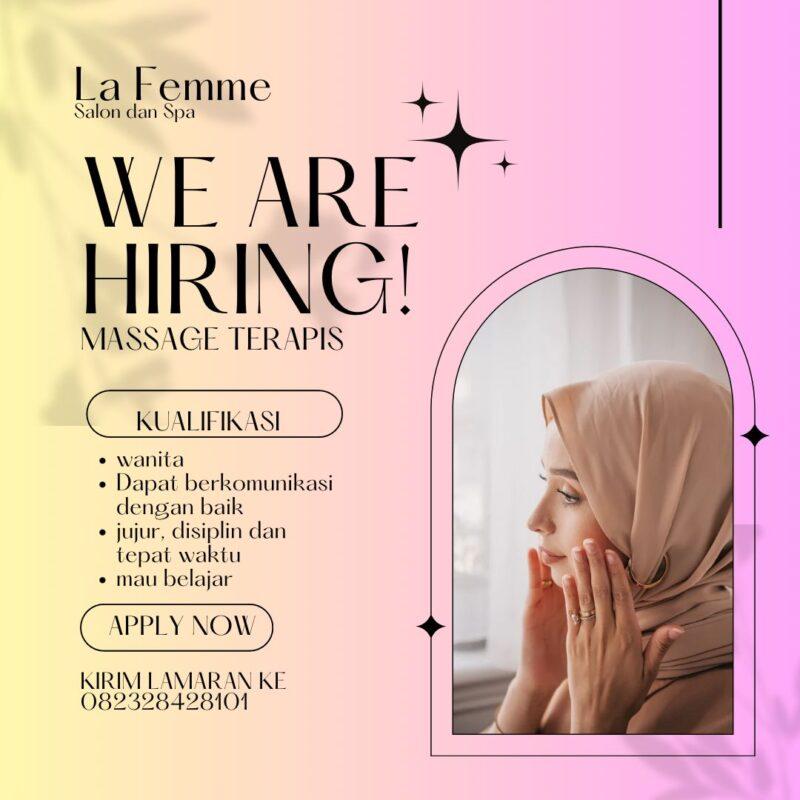Lowongan Kerja Massage Terapis di La Femme Salon & Spa - LokerJogja.ID