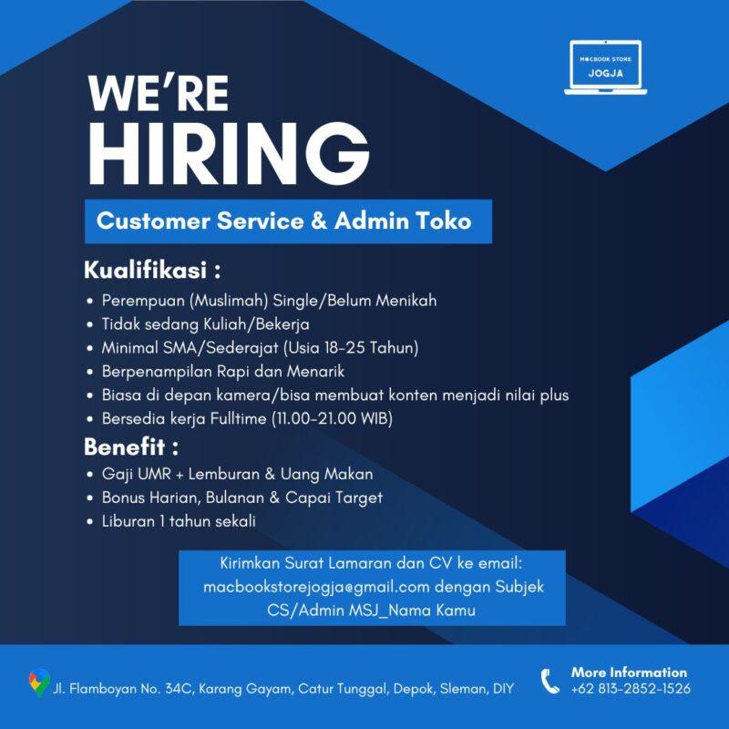 Lowongan Kerja Customer Service & Admin Toko di MacBook Store Jogja - LokerJogja.ID