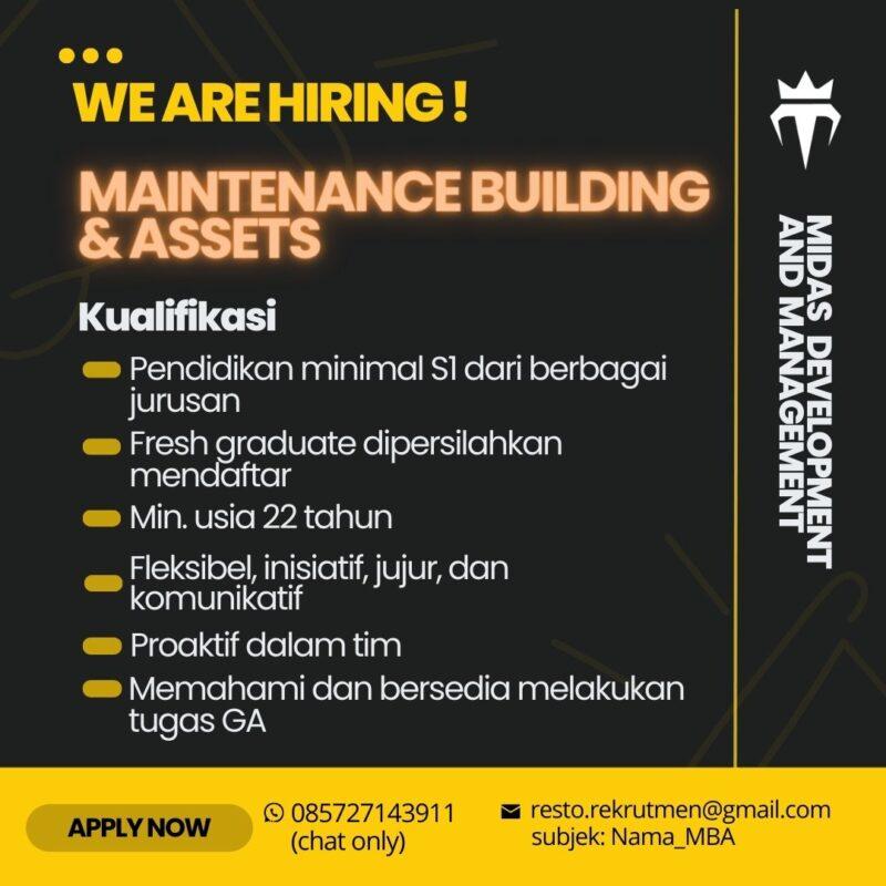 Lowongan Kerja Maintenance Building & Assets - Server - Cook Helper ...